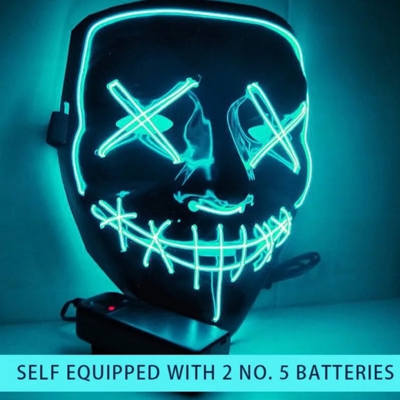 neon | Other | El Neon Light Mask Luminous Black V Mask | Poshmark